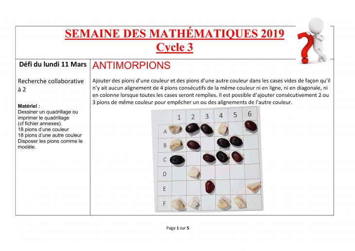 Semaine des mathématiques 2019 : Jouons ensemble aux mathématiques ...