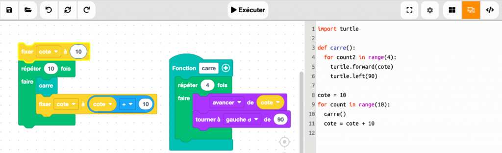 Vittascience – transition Scratch Python – Les mathématiques dans l'académie de Martinique